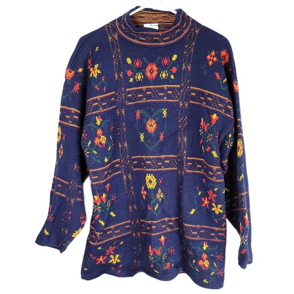 Classic Elements | Sweaters | Vintage Floral Needlepoint Granny Sweater ...